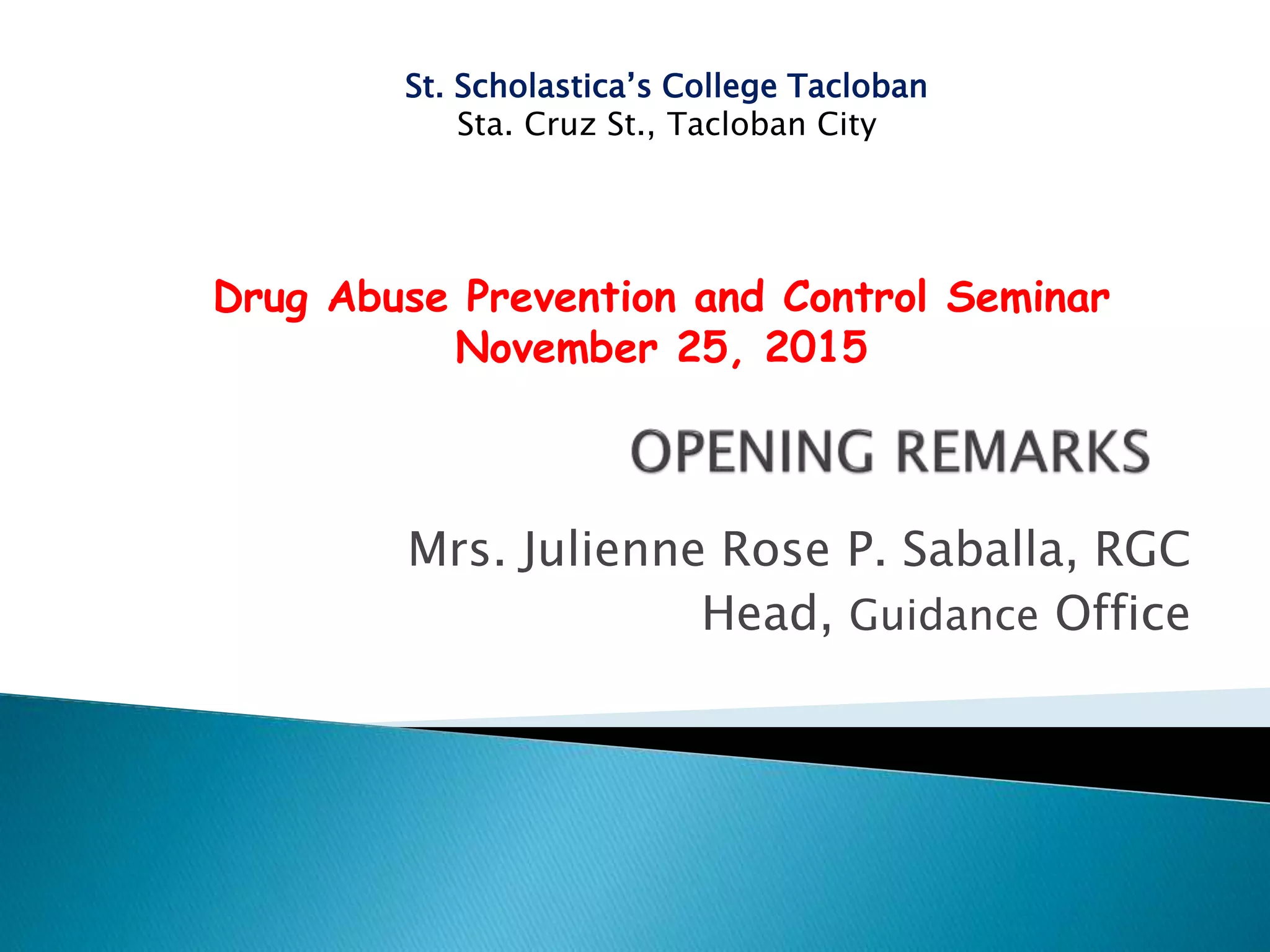 Drug abuse and prevention control | PPTX