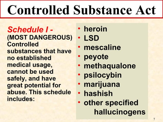 Drug abuse & control act 1970 ppt dra2 | PPT