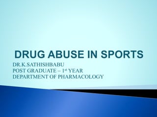 Drug abuse in sports | PPTX