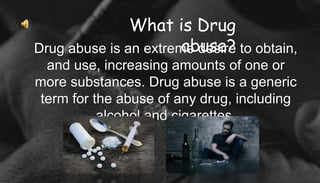 Drug abuse & misuse with explaination and examples | PPTX