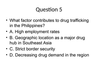 Drug Abuse Multiple Choice Test 9 Health | PPTX