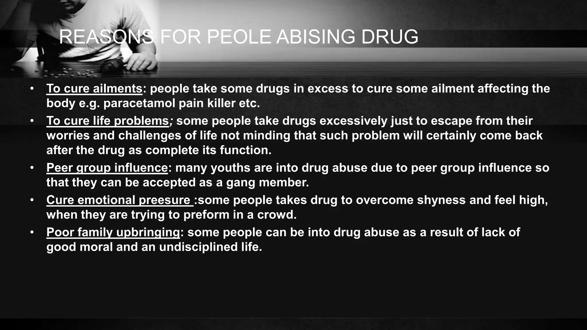 DRUG ABUSE PRESENTATION AMONG YOUTH OF DAY | PPTX