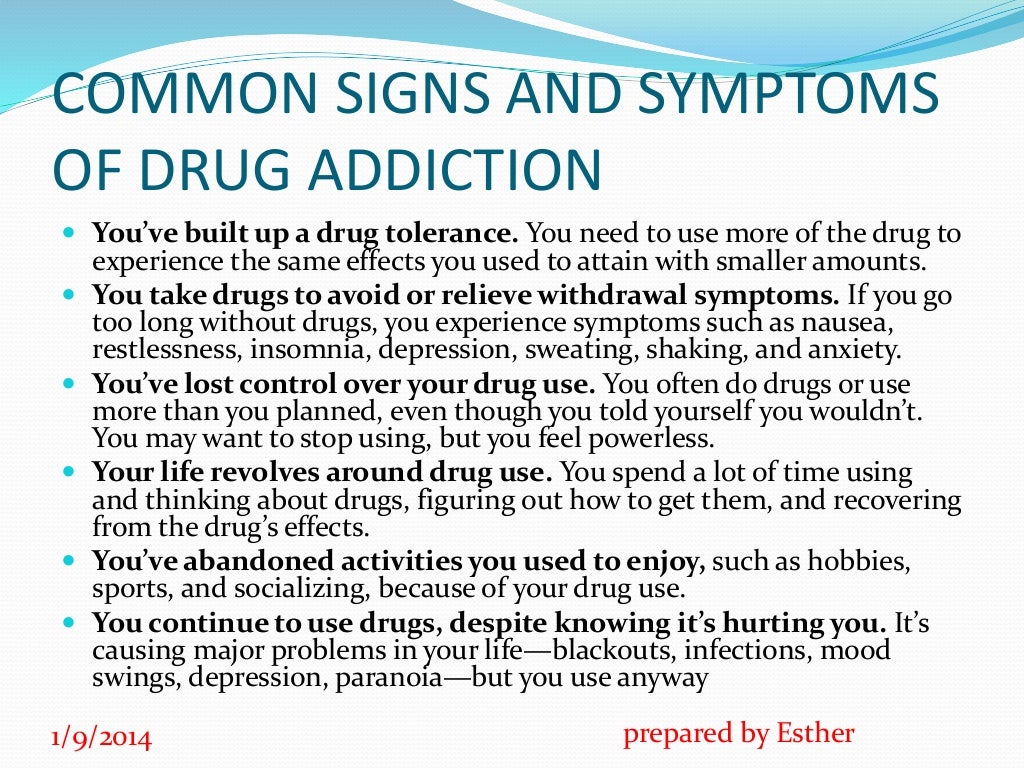 Drug abuse presentation by Esther Wamburu