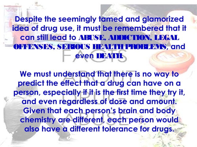 DRUG ABUSE PREVENTION PRESENTATION | PPT | Illegal Drugs, Tobacco ...