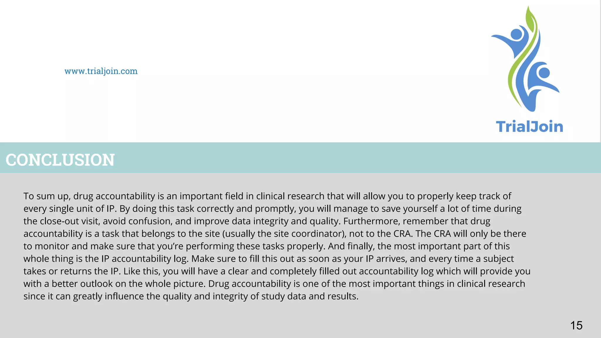 Drug accountability an important aspect of clinical research | PDF