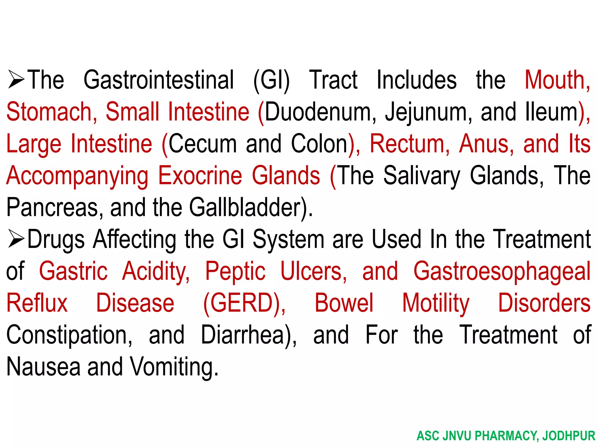 Drug acting on digestive system | PPTX