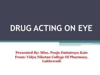 Drug acting on eye | PPTX