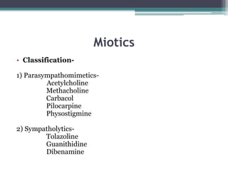 Drug acting on eye | PPTX