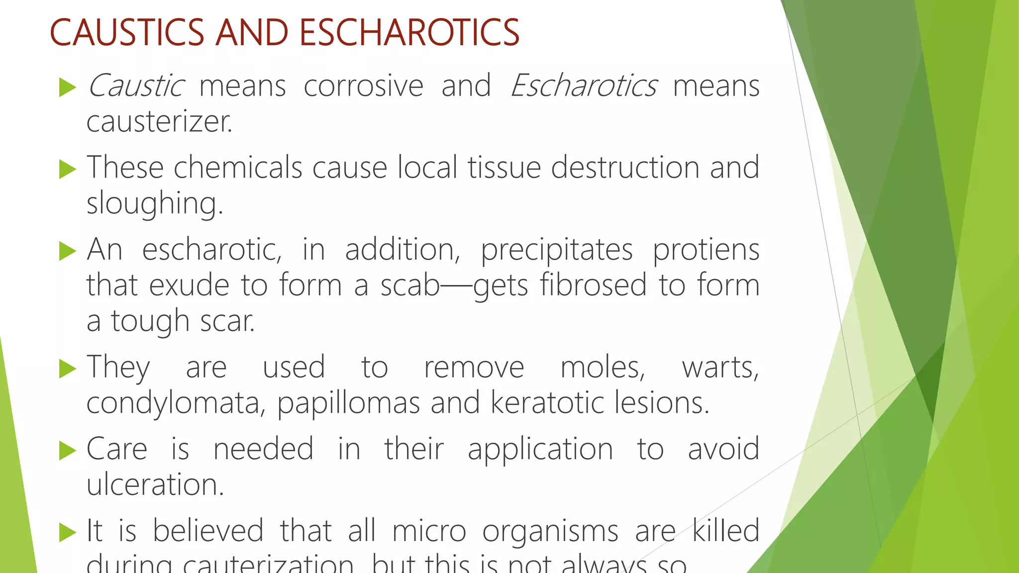 Drug acting on skin and mucous membrane | PPTX