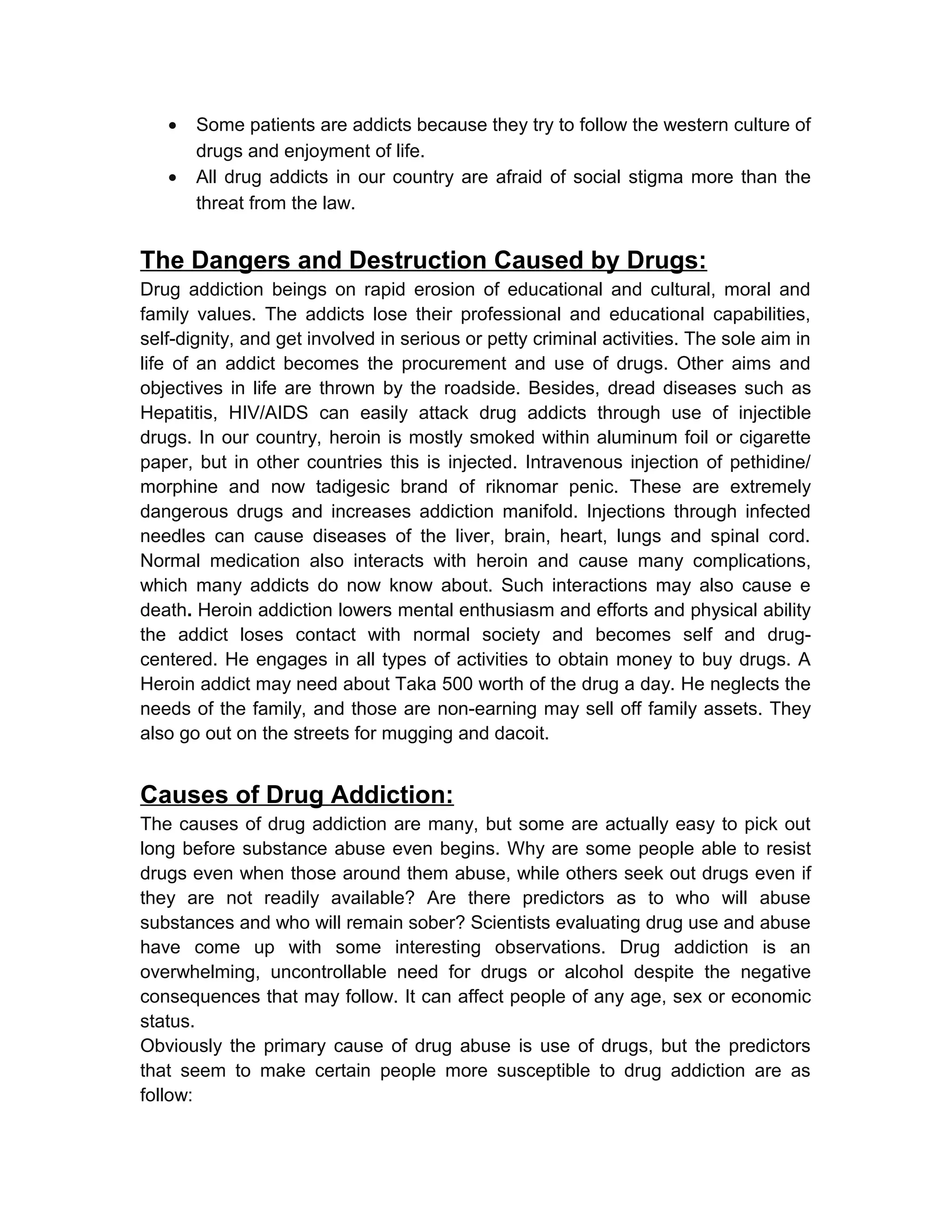 Drug addiction, a social problem of pakistan | DOC