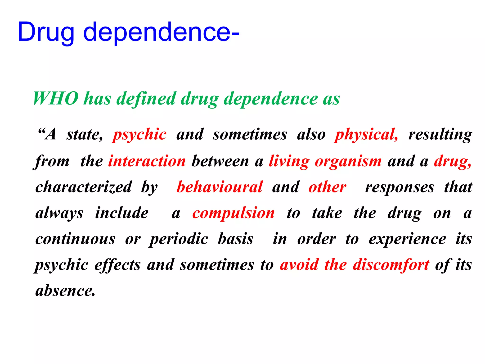 Drug addiction and deaddiction | PPTX