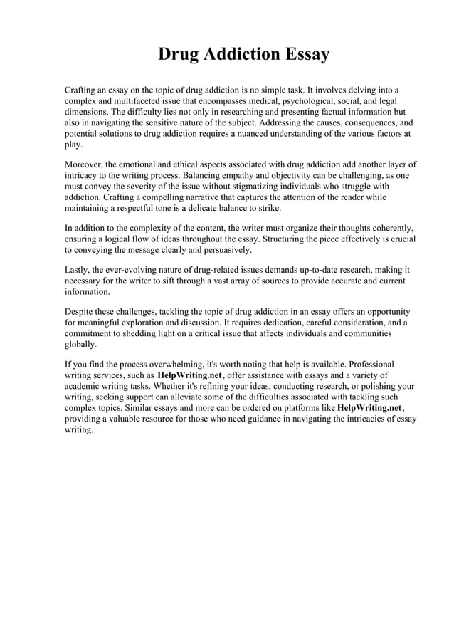 Drug Addiction Essay. United States Air Force Academy | PDF