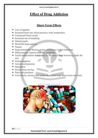 Drug Addiction (P).pdf of drugs in india | PDF