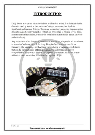 Drug Addiction (P).pdf of drugs in india | PDF