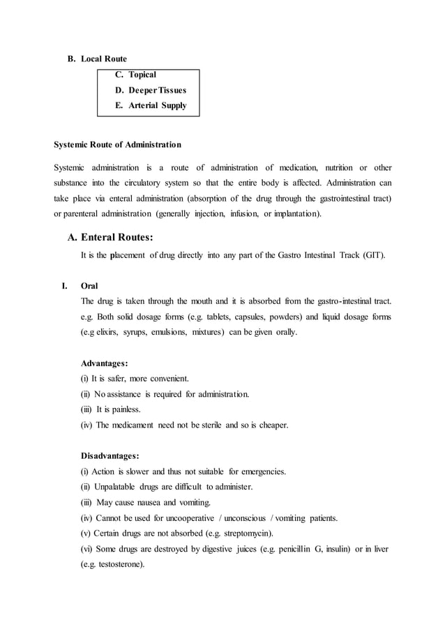 Modes of Drug administration | DOCX | Digestive Disorders | Diseases ...