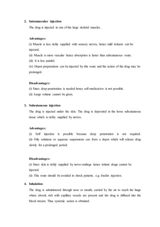 Modes of Drug administration | DOCX