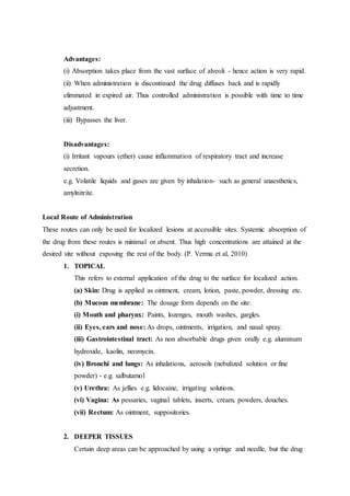 Modes of Drug administration | DOCX