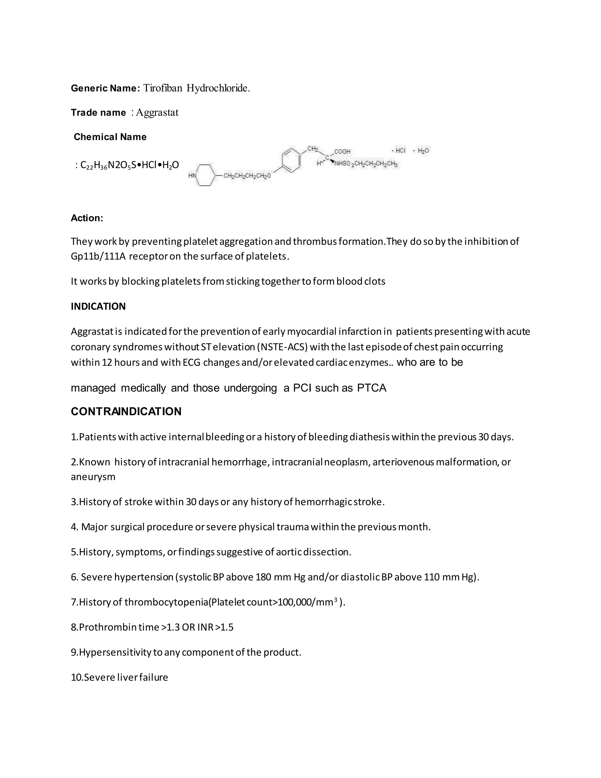 Drug aggrastat | DOCX