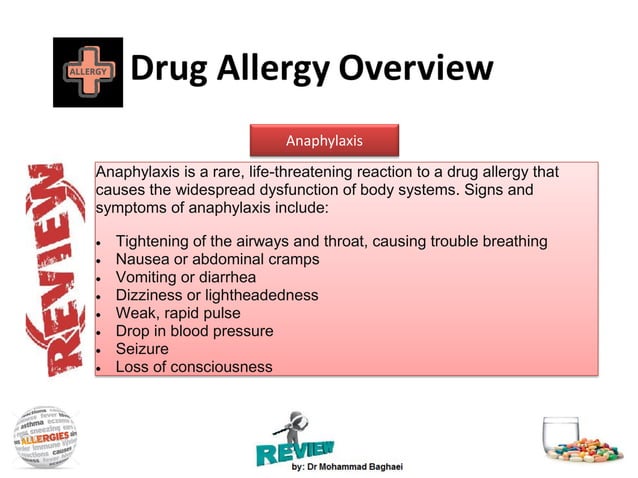 Drug allergy overview by Dr Mohammad Baghaei | PPT