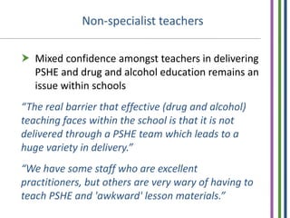 Drug and alcohol education mapping exercise 2013 | PPTX