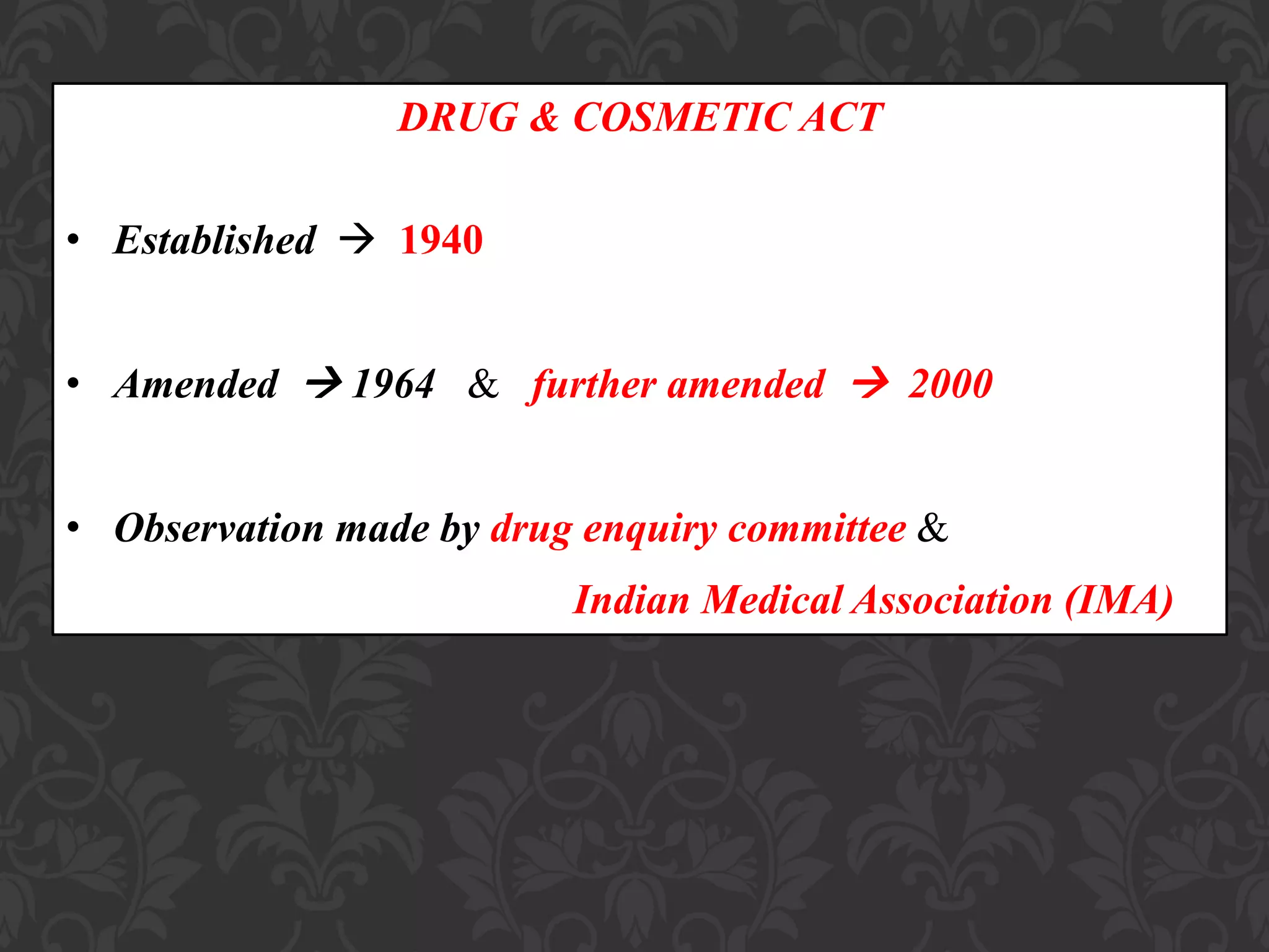 Drug and Cosmetic Act | PDF