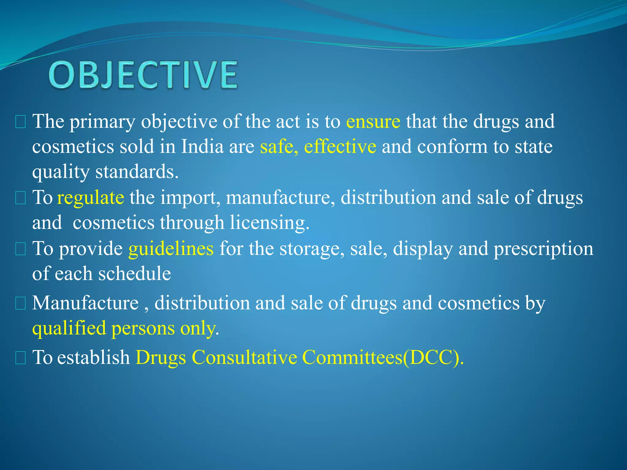 Drug and cosmetic act 1940 | PPTX