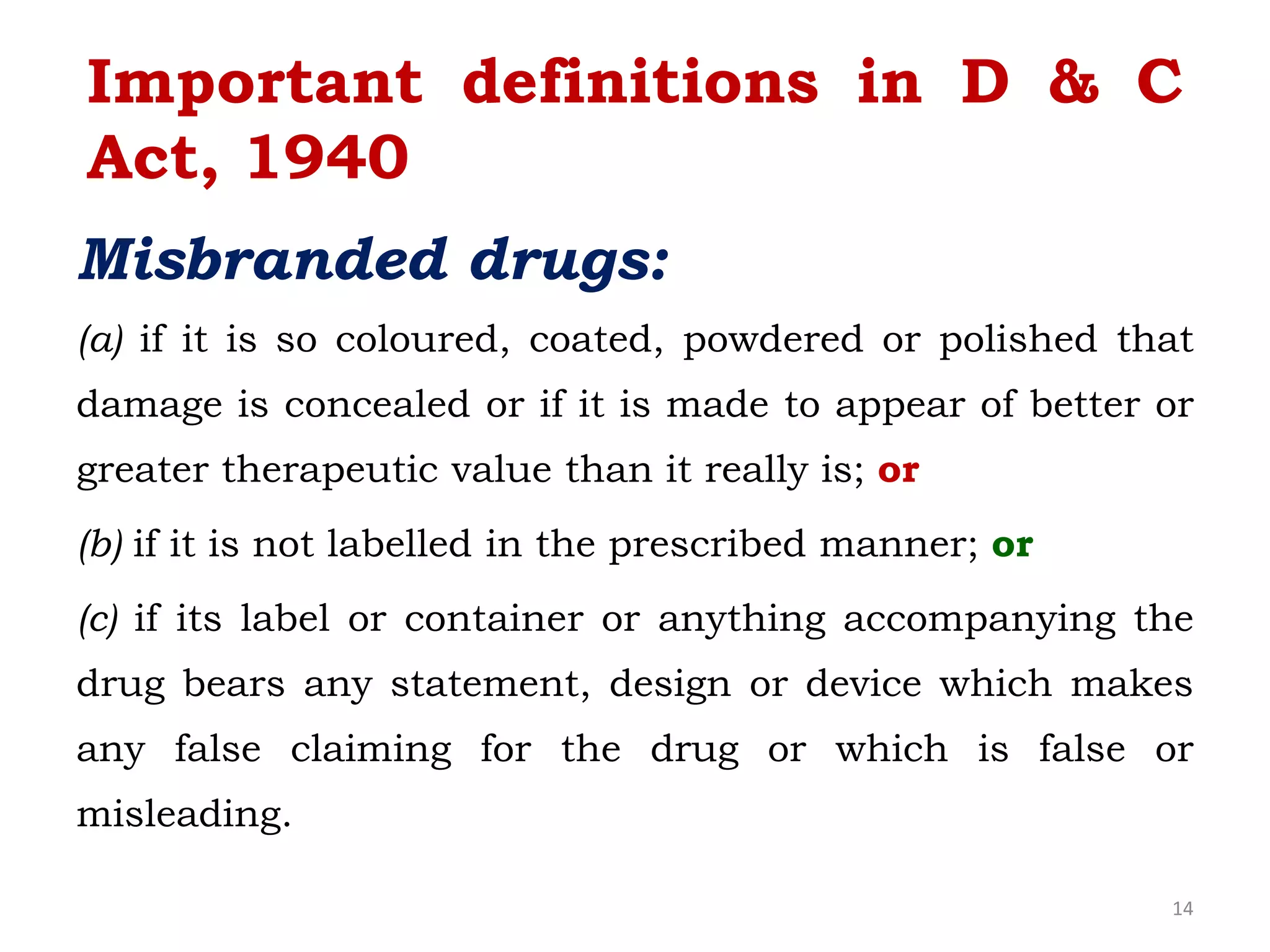Drug and Cosmetic Act 1940 and Rules 1945 | PPTX