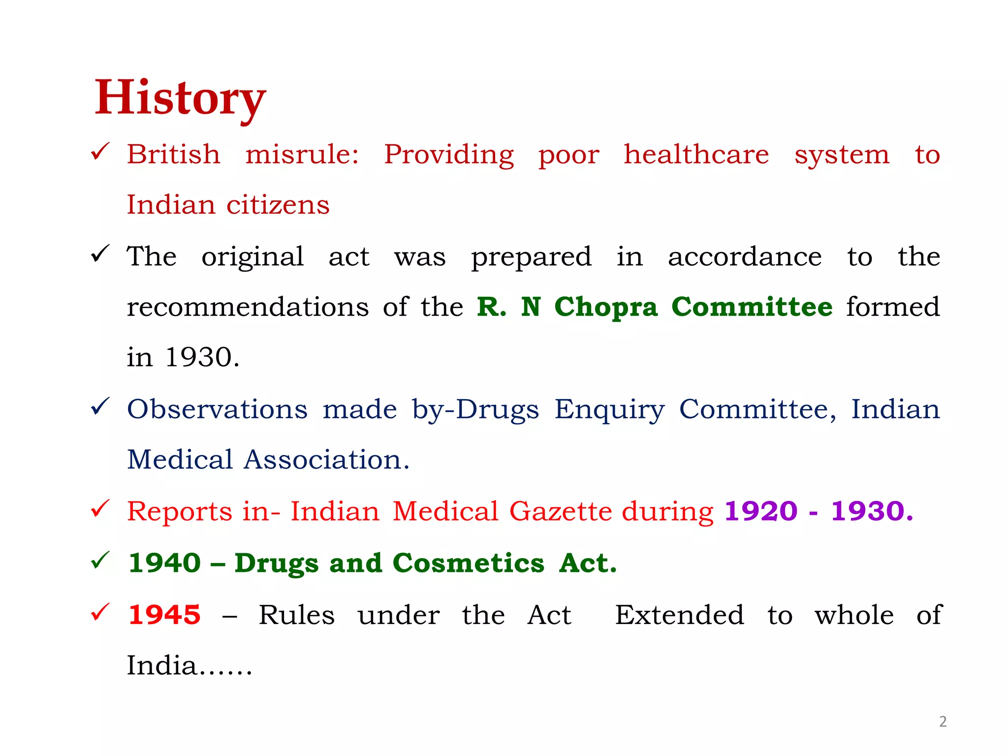Drug and Cosmetic Act 1940 and Rules 1945 | PPTX