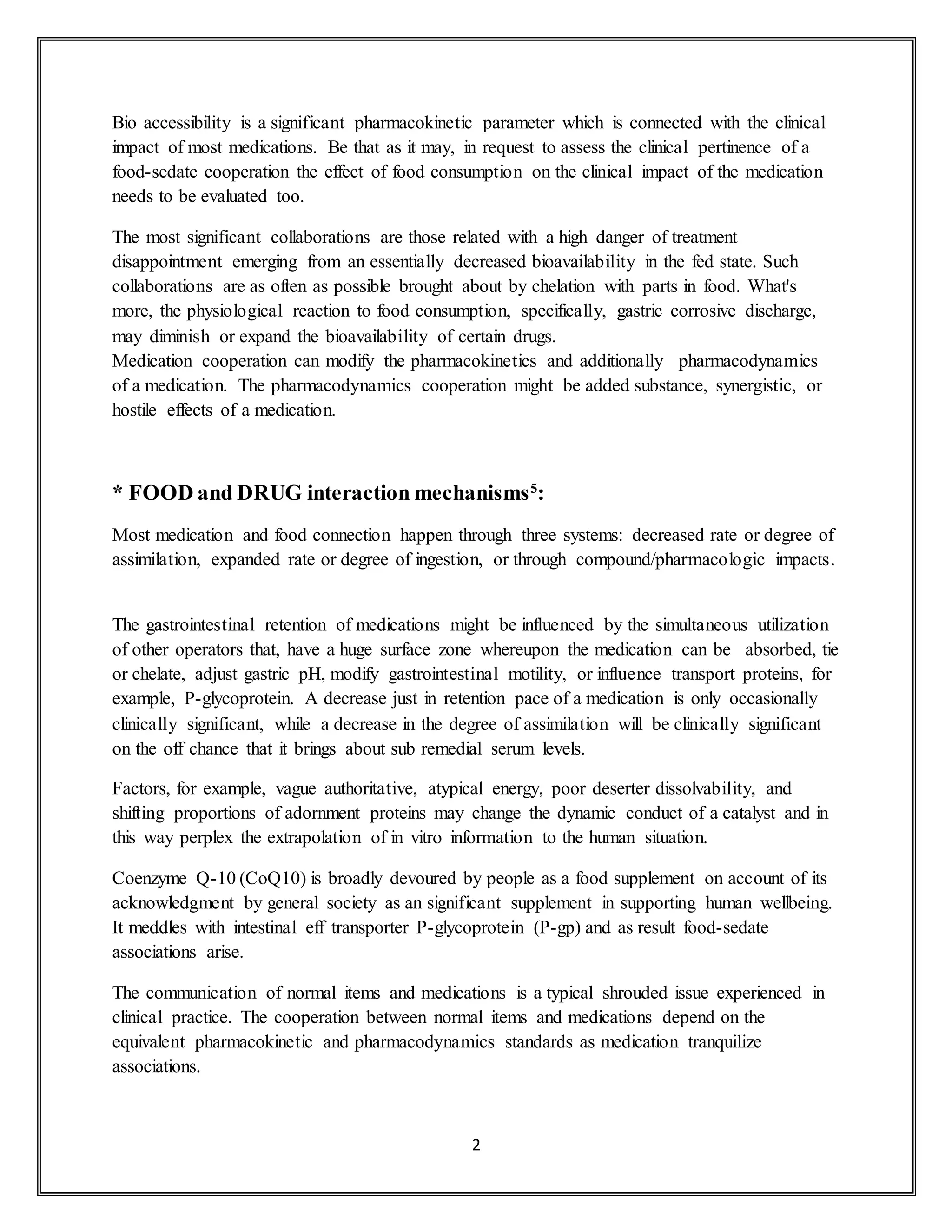 Drug and food interaction | DOCX