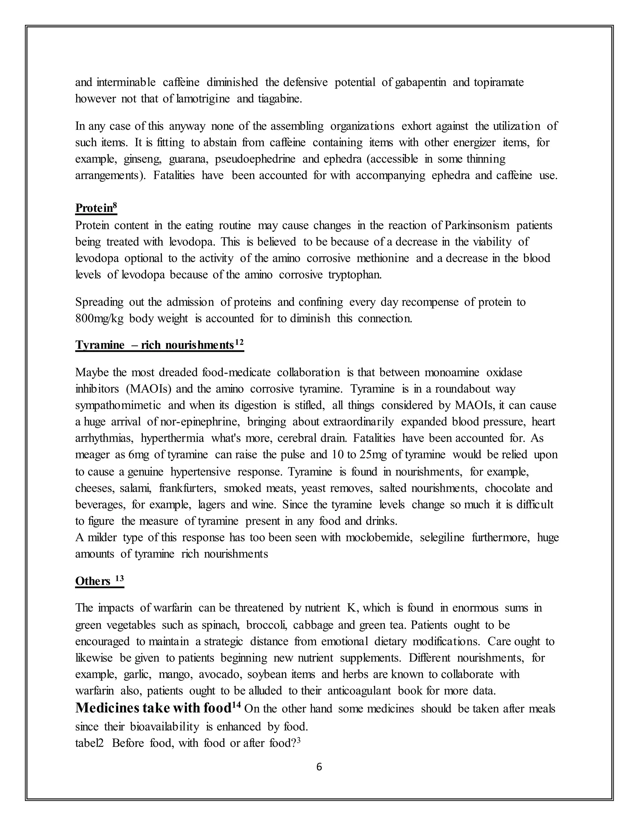 Drug and food interaction | DOCX