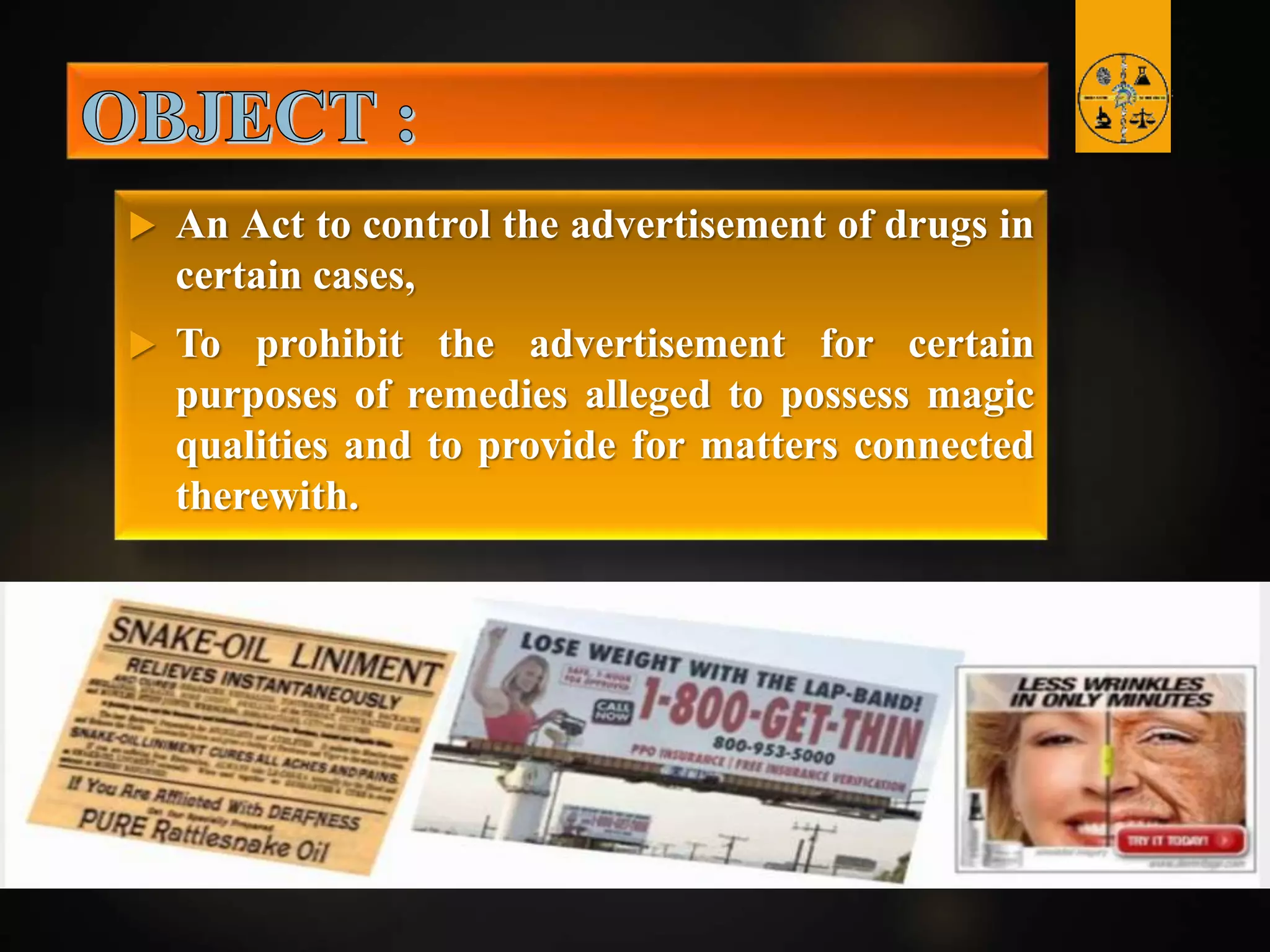 Drug and magic remedies act | PPTX