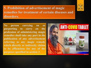 Drug and magic remedies act | PPTX
