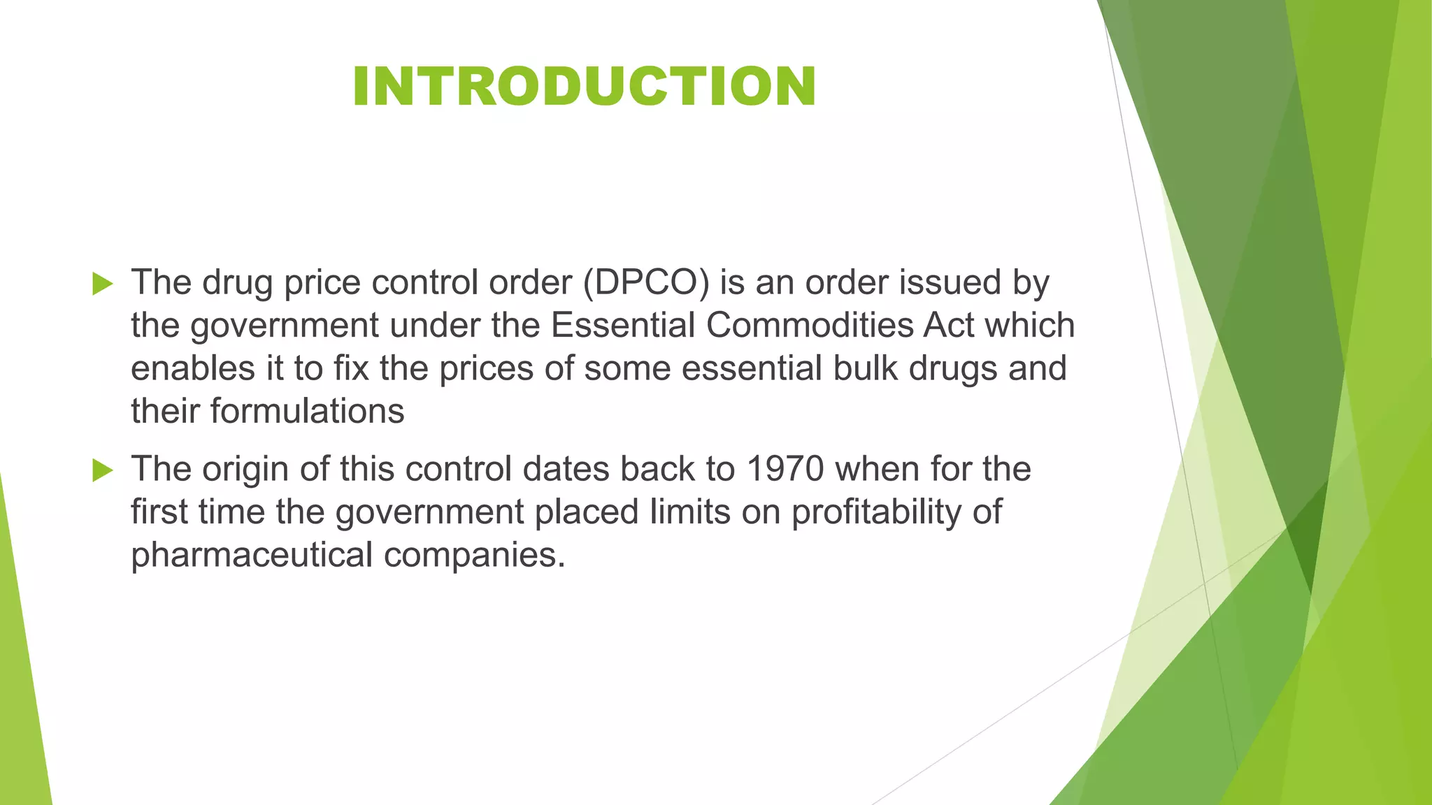 Drug and price control order | PPTX