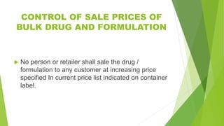 Drug and price control order | PPTX