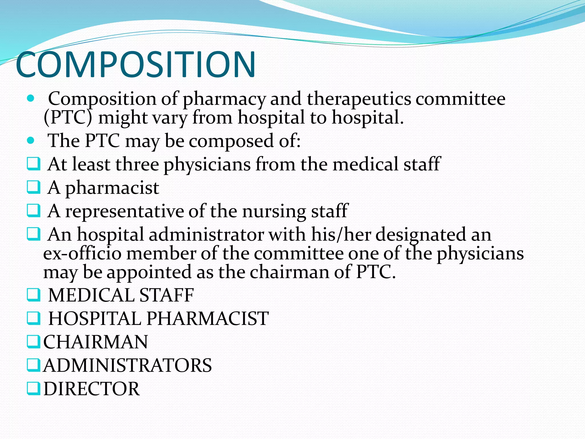 Drug and therapeutic committee | PPTX