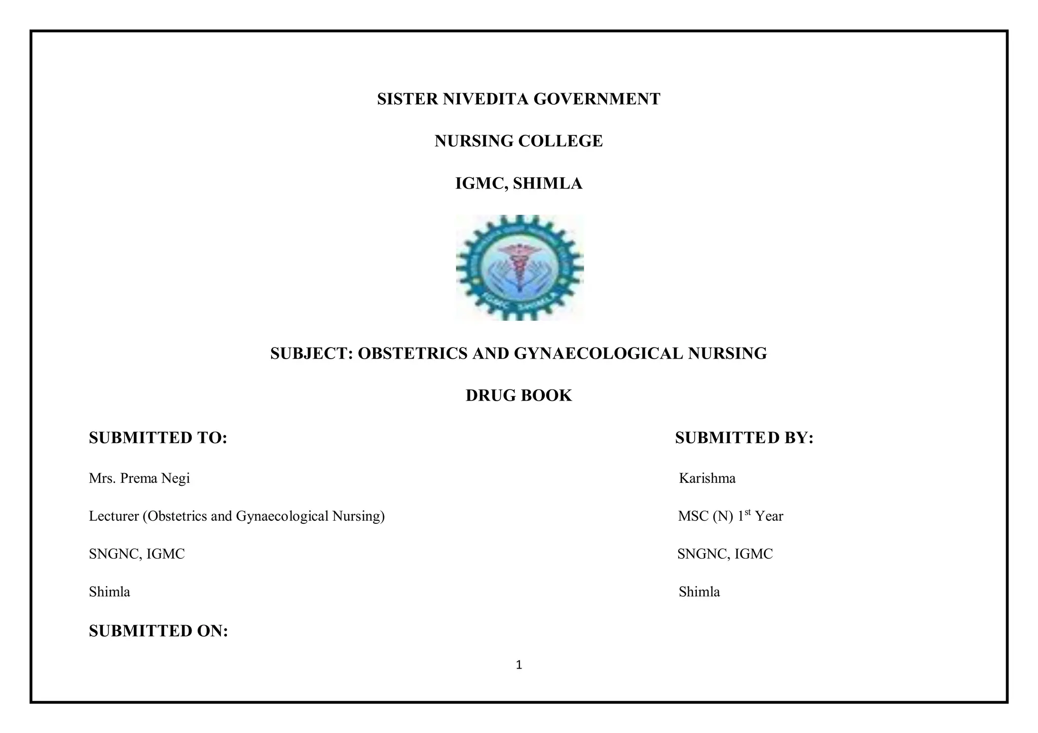 drug book file on obs. and gynae clinical pstings | PDF