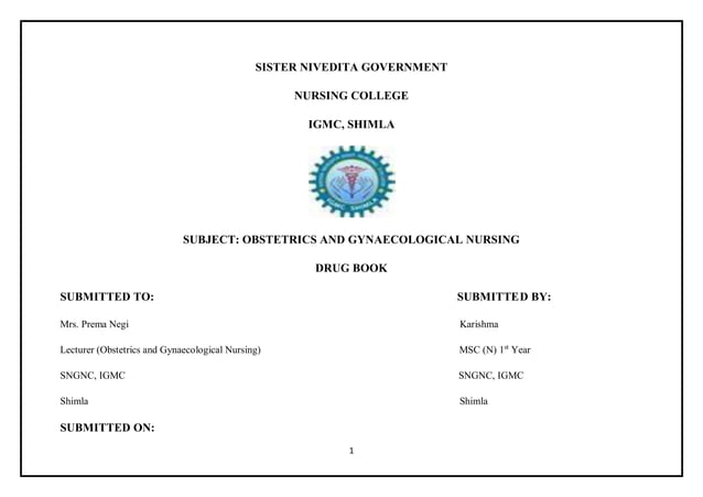 drug book file on obs. and gynae clinical pstings | PDF