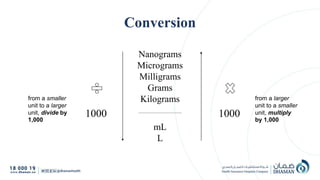 Drug Calculation Basic concepts - pptx | PPTX