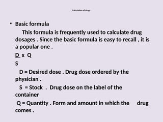 Drug calculation.pptx.................... | PPTX