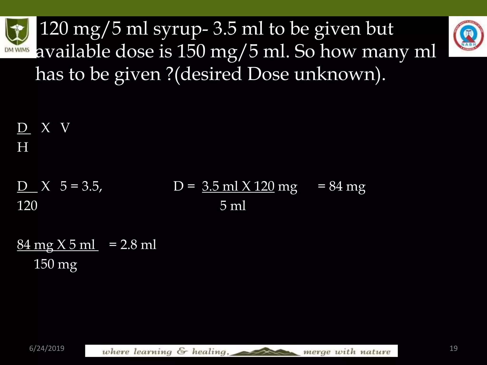 Drug calculation & Dilution | PPTX