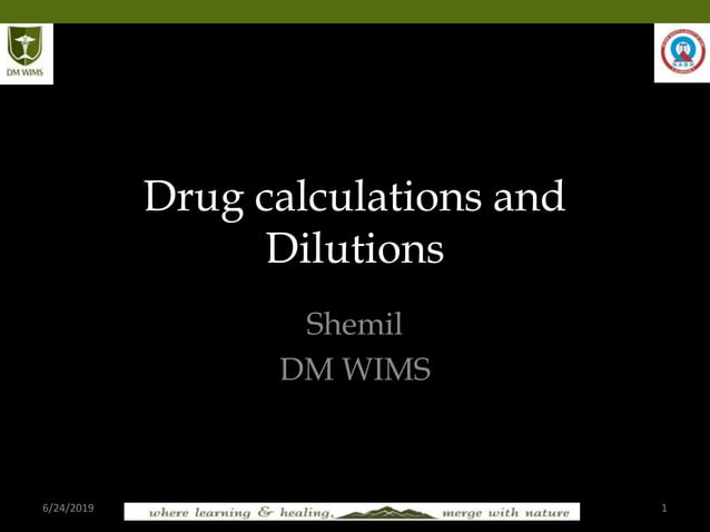 Drug calculation & Dilution | PPTX
