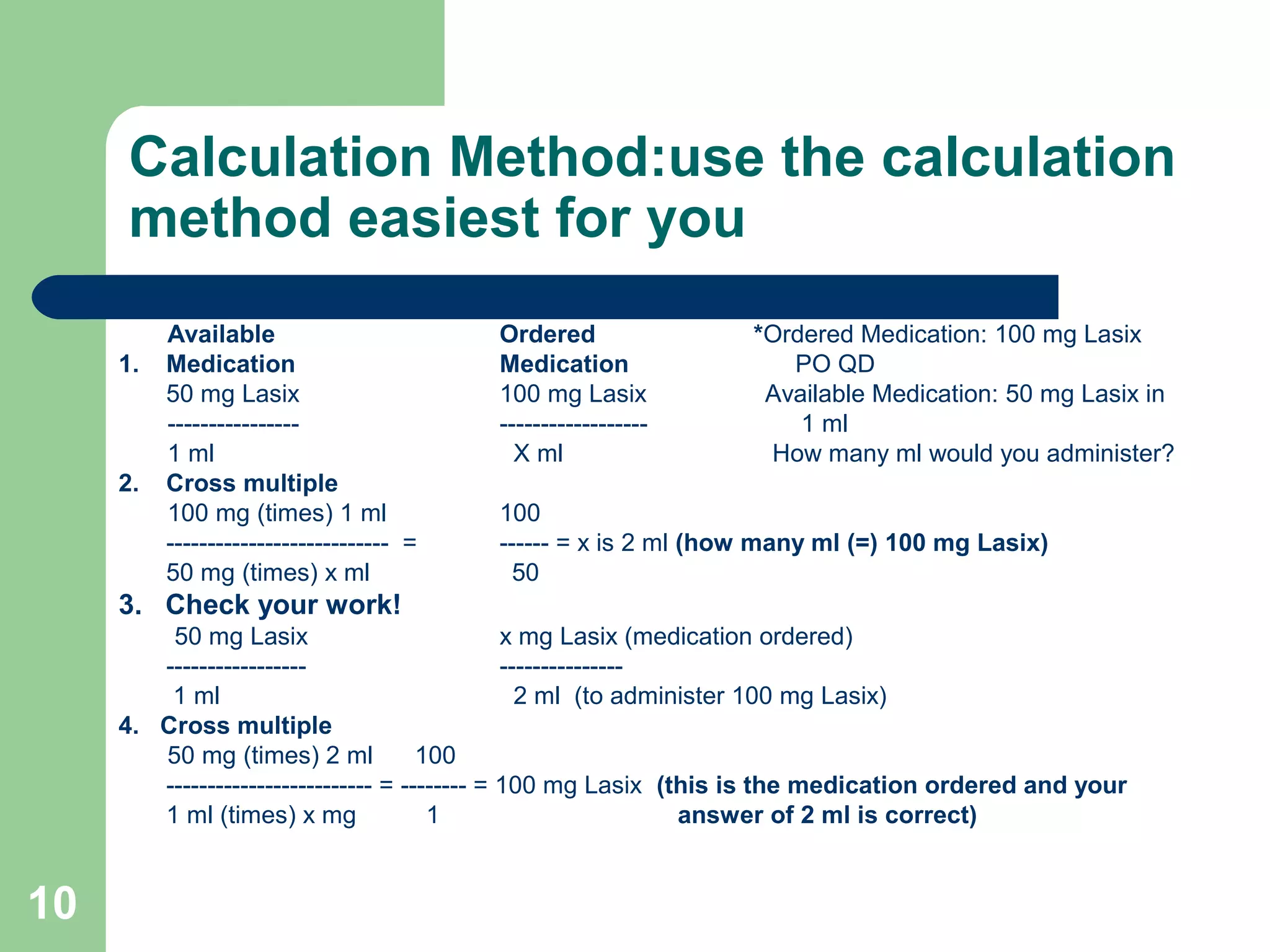 Drug calculation rules | PPT