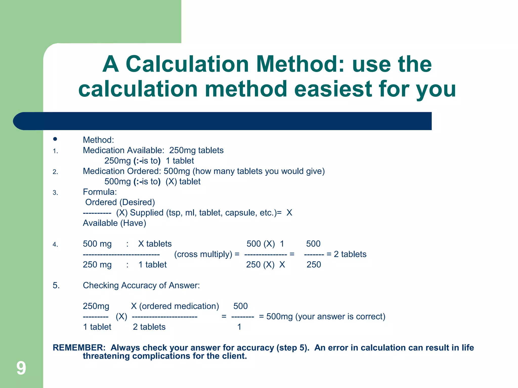 Drug calculation rules | PPT