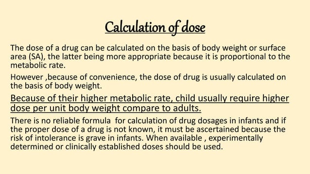 Pediatric Drug calculations |drug calculation formulas | PPTX
