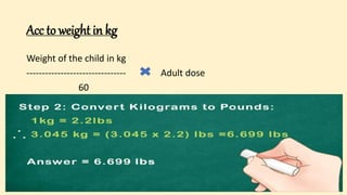 Pediatric Drug calculations |drug calculation formulas | PPTX