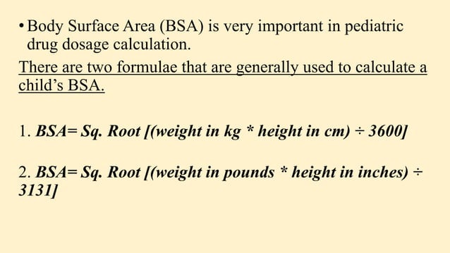 Pediatric Drug calculations |drug calculation formulas | PPTX