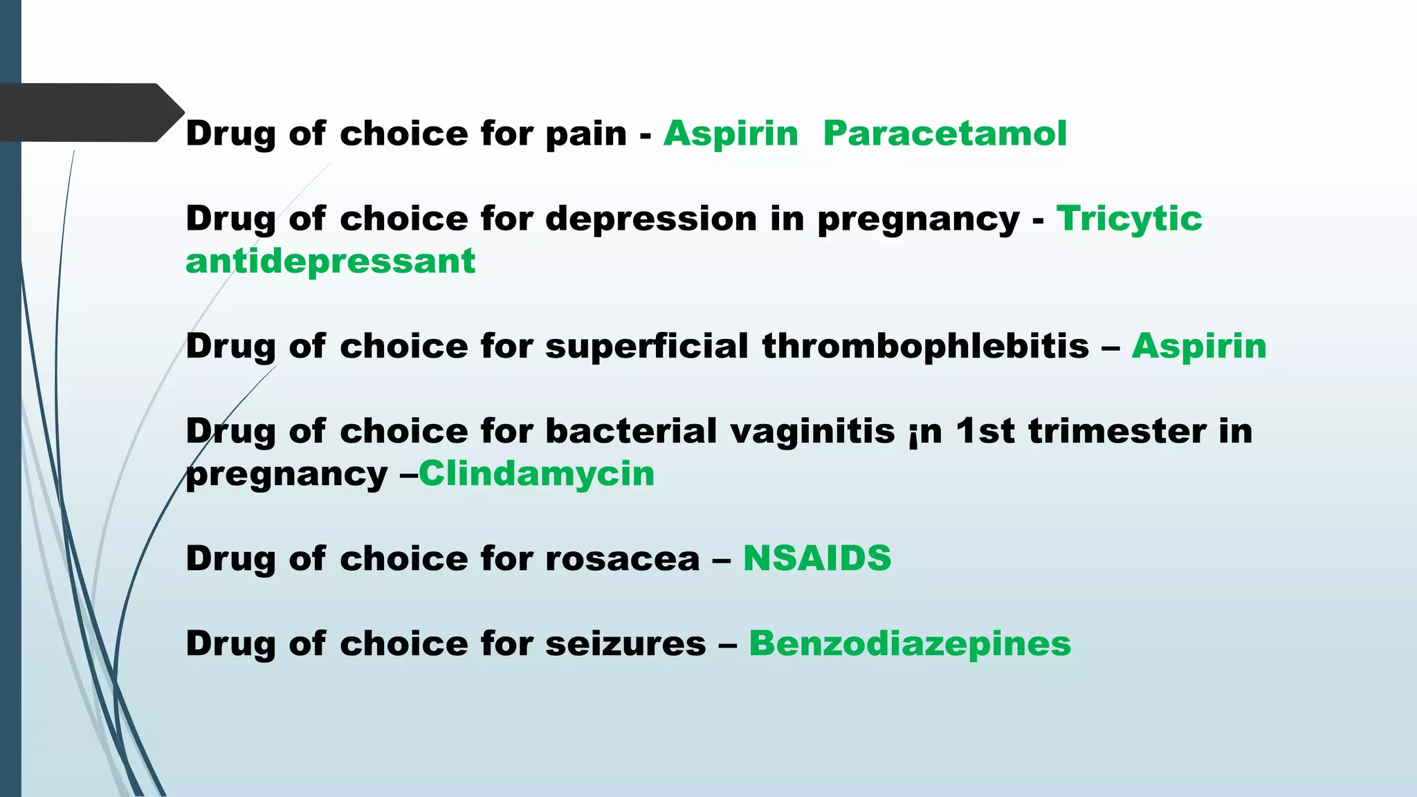 Drug choice in pregnancy - a long chart disease condition & drugs | PPTX
