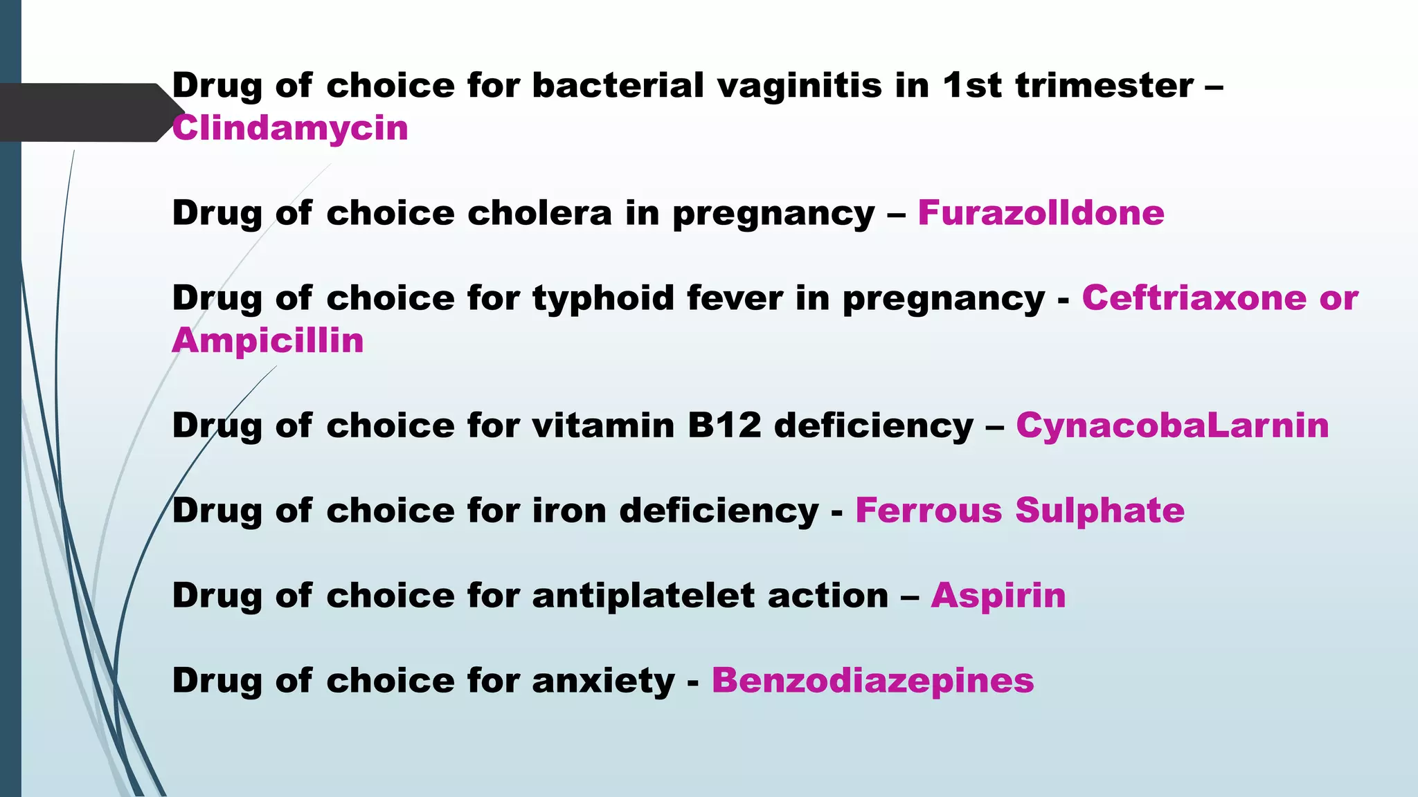 Drug choice in pregnancy - a long chart disease condition & drugs | PPTX