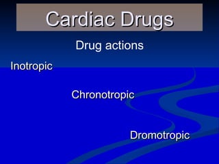 Drug Classifications | PPT | Heart and Cardiovascular Diseases ...