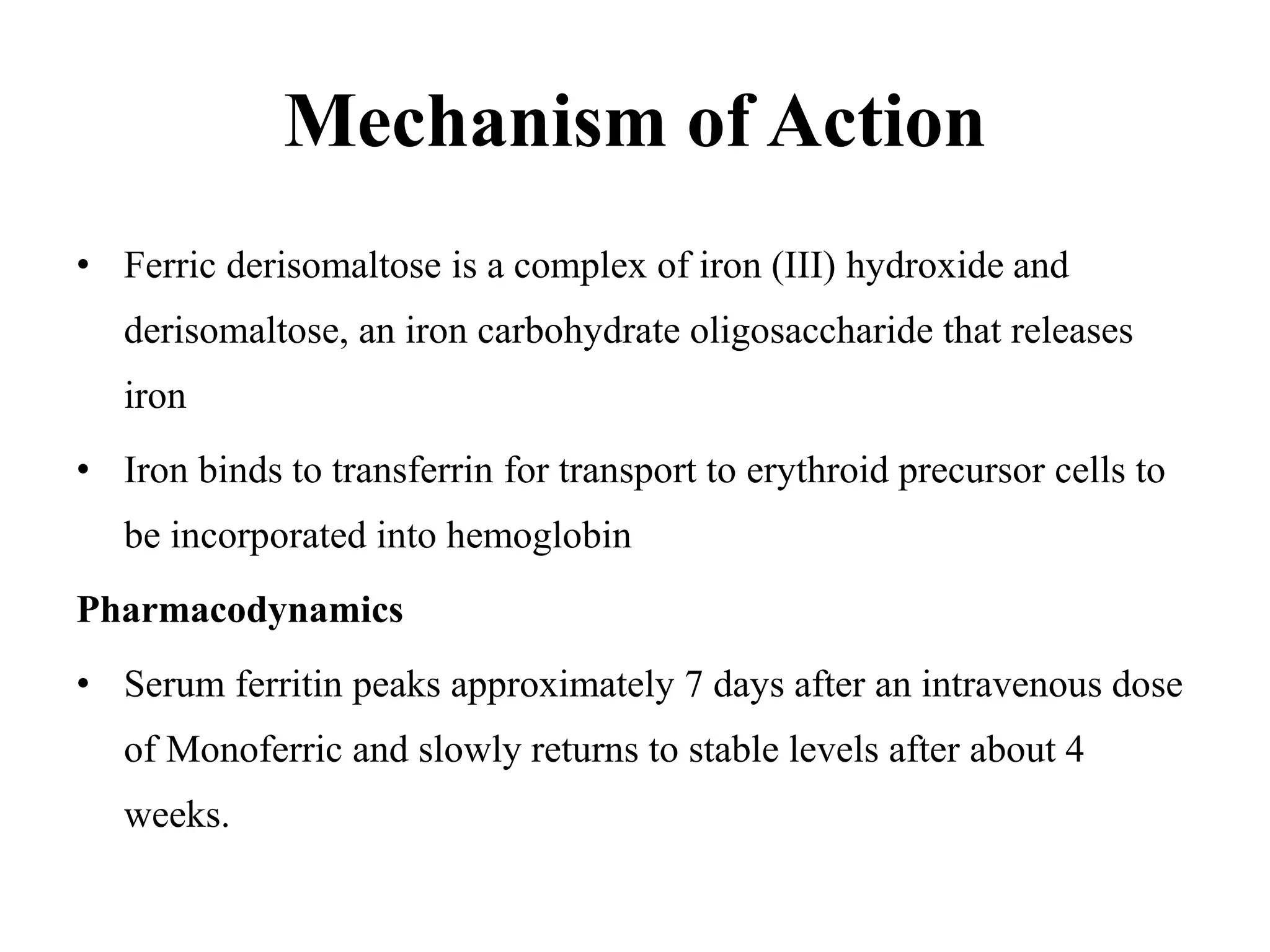 Drug club presentation on monoferric | PPTX